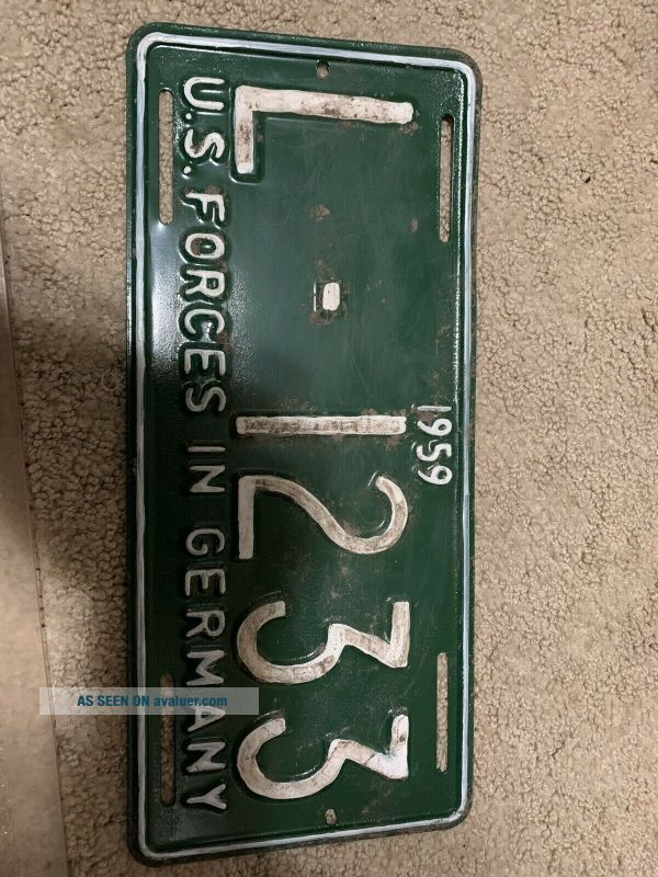 Vintage 1959 US Forces In Germany License Plate One Or Both | #45546649