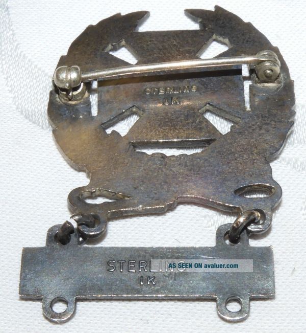 VINTAGE US ARMY STERLING SILVER EXPERT MARKSMAN QUALIFICATION BADGE ...