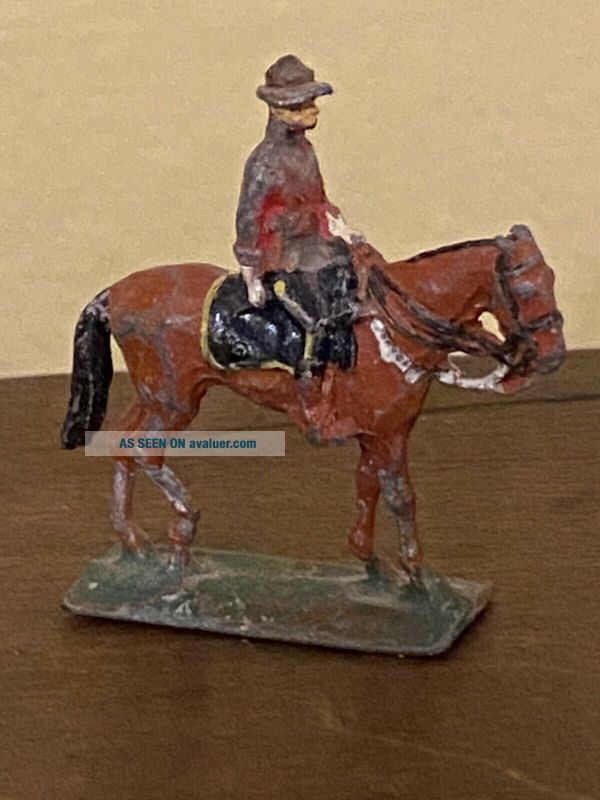 Vintage Painted Lead Britians Ltd Mounted Canadian Mountie On Horse Toy ...