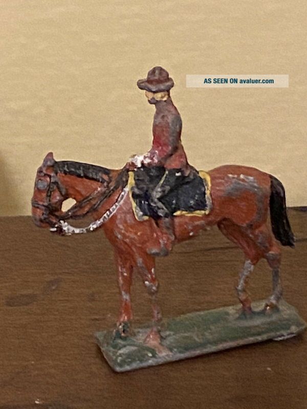 Vintage Painted Lead Britians Ltd Mounted Canadian Mountie On Horse Toy ...