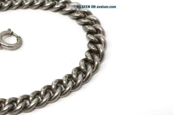 Splendid Antique Victorian Edwardian Thick Chunky Solid Silver Albert ...