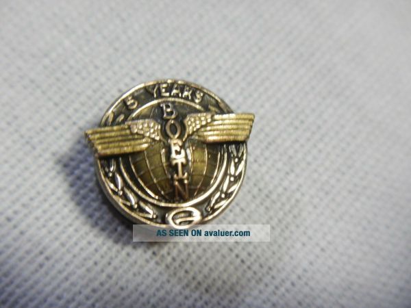 Vintage BOEING Solid 10k Gold 5 YEAR SERVICE LAPEL PIN CTO Screw Back ...