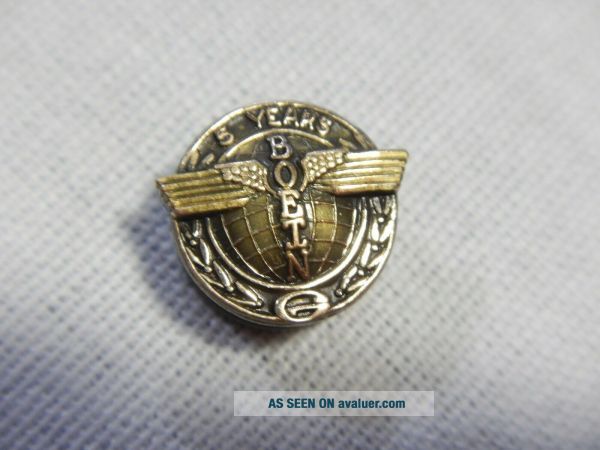 Vintage BOEING Solid 10k Gold 5 YEAR SERVICE LAPEL PIN CTO Screw Back ...