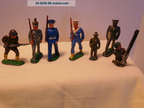 7 Vintage Lead Military Figures Barclay Manoil Navy West Point Army ...