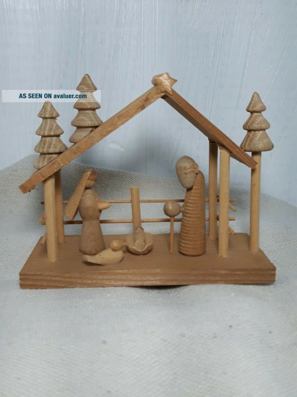 Vintage Miniature Wood Christmas NATIVITY Scene Minimalist Design ...