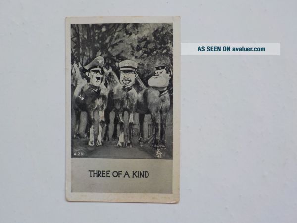 WWII Postcard Adolf Hitler Benito Mussolini Tojo Three Of A Kind VTG ...