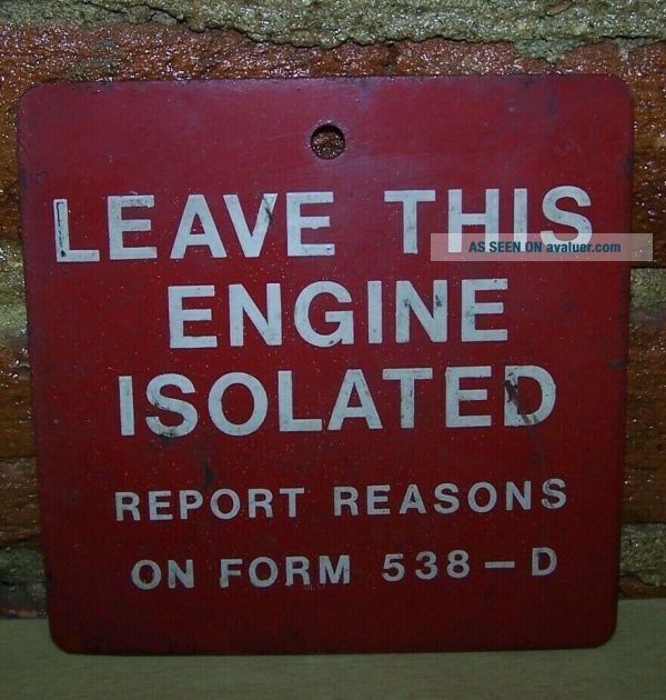 VINTAGE METAL RAILROAD TRAIN SIGN (DOUBLE SIDED (DIFFERENT SIDES ...