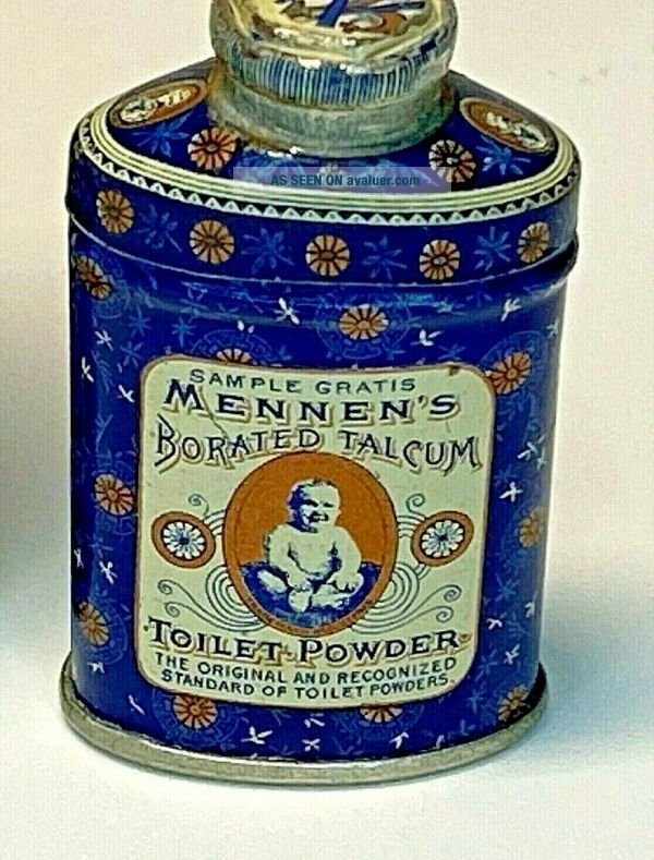 Vintage Antique Mennen Talcum Powder & Toilet Powder Tins Art Deco ...