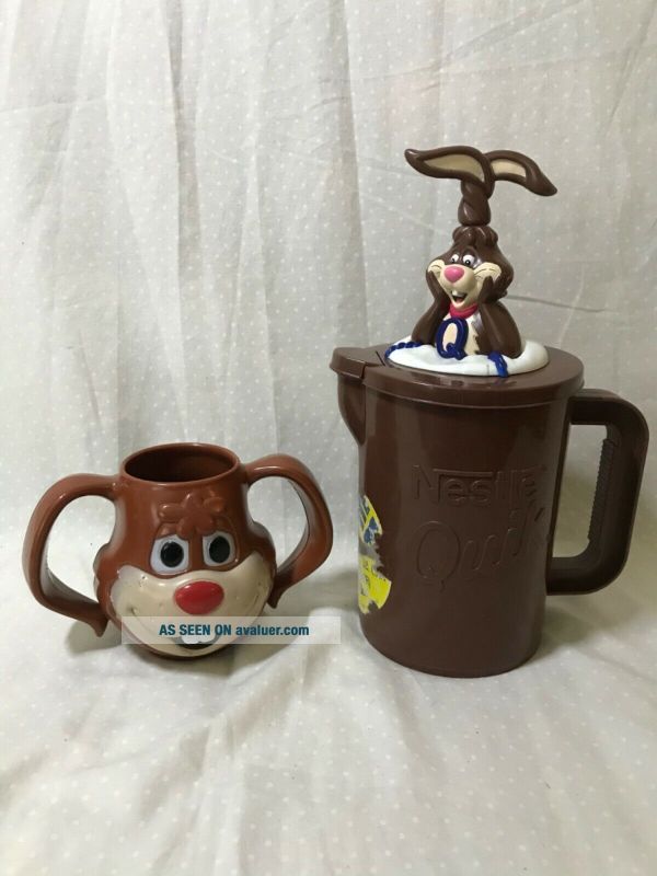Vintage Plastic Nestle Quik Bunny Pitcher And Cup | #45701750