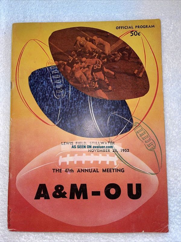 Rare Vintage Oklahoma OU Sooners Vs Oklahoma A&M Football Program Nov ...