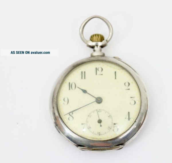 A Sterling Silver Gents Pocket Watch Swiss Hallmarks | #45698730