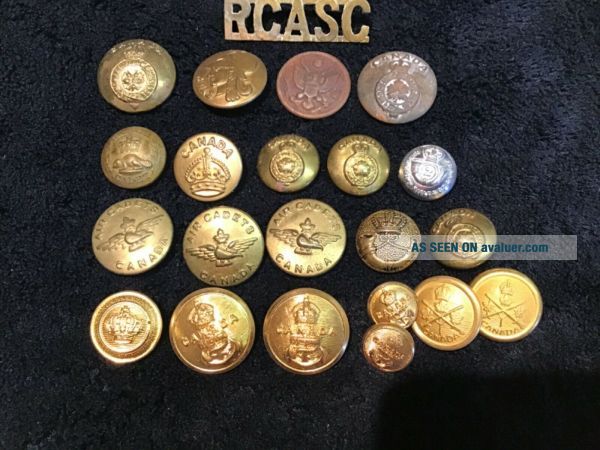Variety Vintage Metal Military Buttons. Canadian Women’s Army Corps ...