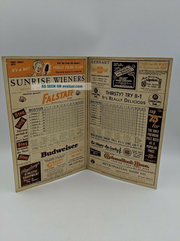 Vintage St. Louis Browns Official Score Cards | #45714400
