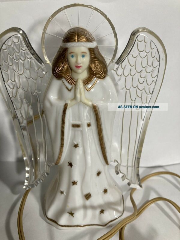 VINTAGE PARAMOUNT HARD PLASTIC ELECTRIC LIGHT - UP CHRISTMAS ANGEL TREE ...