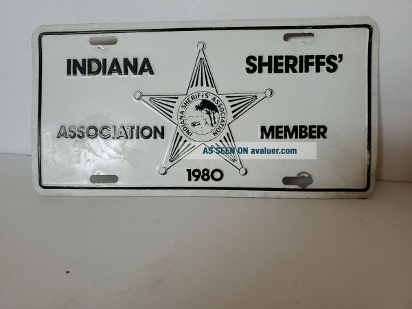 Vintage 1980 Indiana Sheriff ' S Association Member Booster License ...