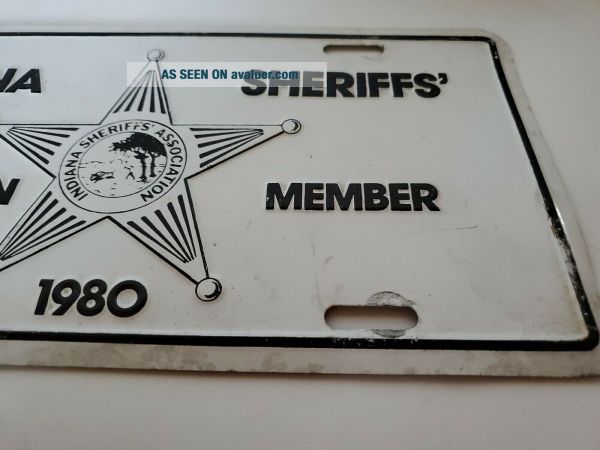 Vintage 1980 Indiana Sheriff ' S Association Member Booster License ...