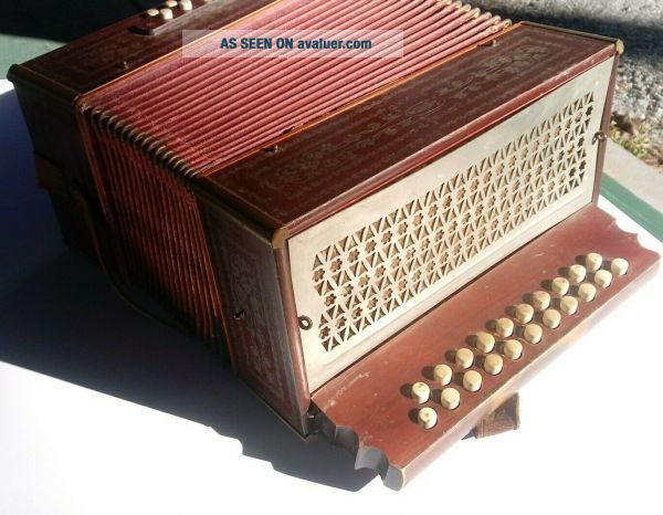 Antique Germany Accordion Concertina Wood Button Box - Beaver Brand ...