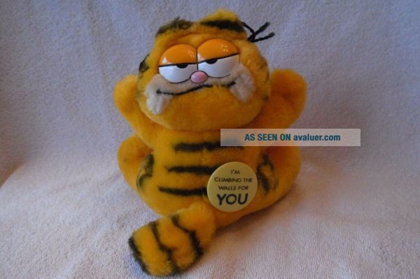 Vintage Garfield I ' M Climbing The Walls For You Plush Window Cling ...