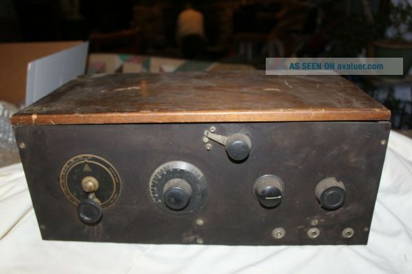 Vintage Or Antique Kit Radio In Wood Case Homemade Apex Dials Short ...