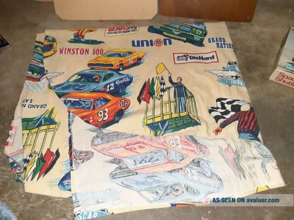 RARE Vintage NASCAR Racing Bed Sheet Mopar Winston 500 Charger Road ...