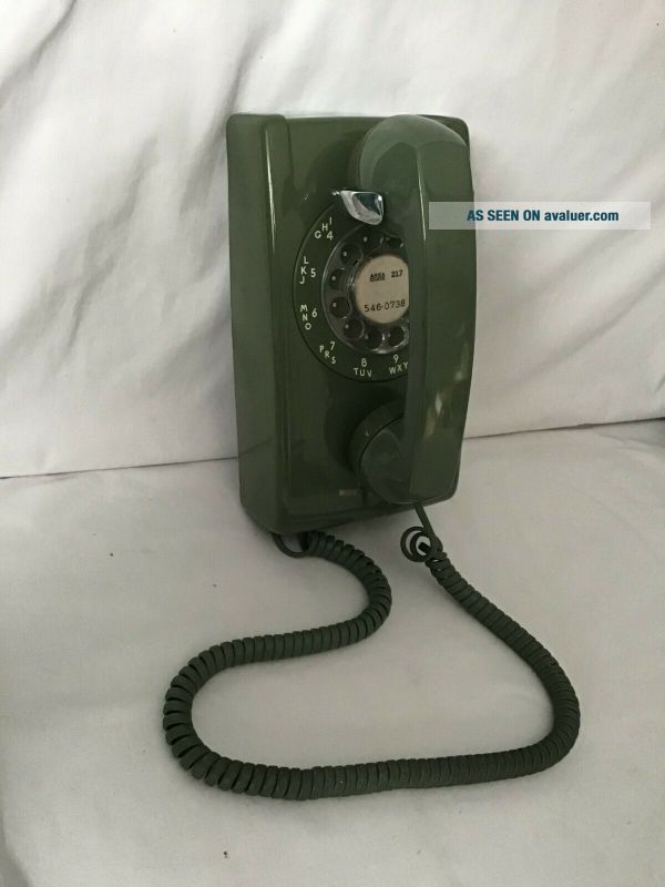 Vintage Green Rotary Dial Wall Phone Bell System Telephone - | #45898041