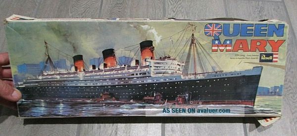 VINTAGE REVELL QUEEN MARY CRUISE LINER SHIP SCALE MODEL KIT | #45814579