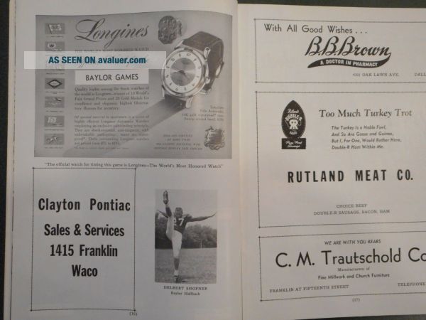 RARE 1955 BAYLOR VS MARYLAND NCAA FOOTBALL PROGRAM | #45845618