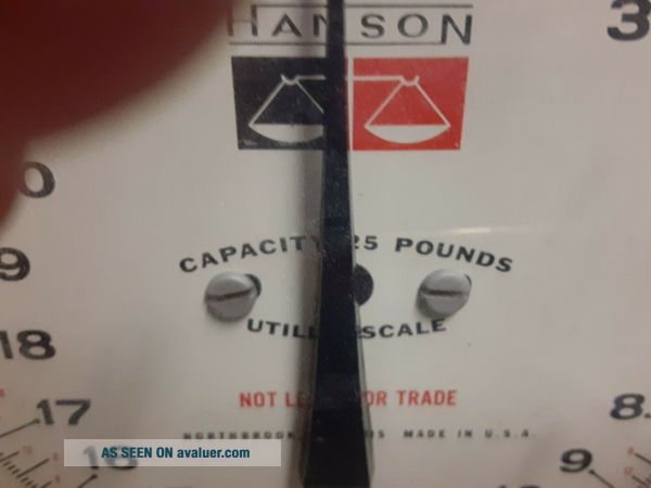 Vintage Hanson Scale • 25 Pounds •Utility Kitchen Food Metal•Works ...