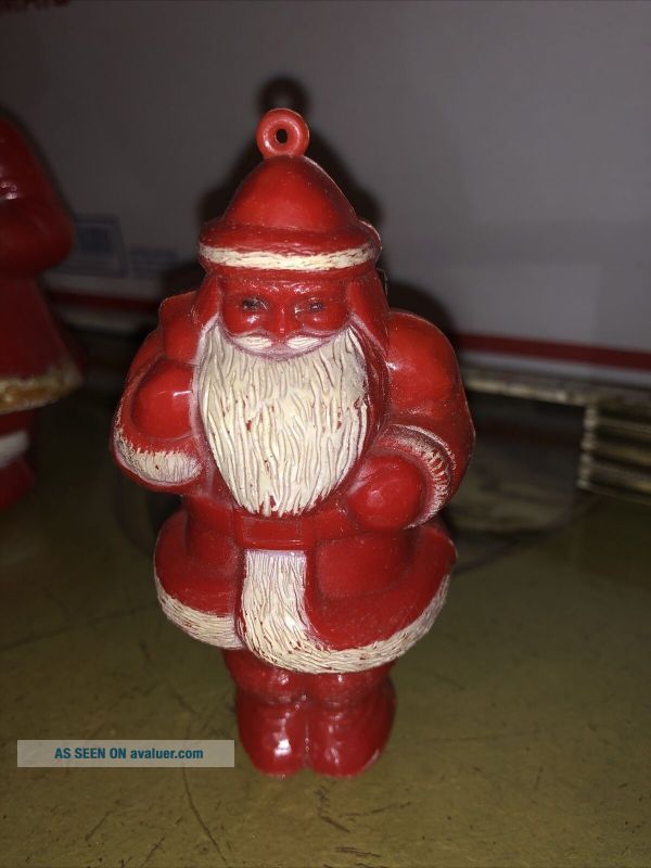 VINTAGE 1950s 4 1/2 " Hard Plastic Santa Candy Container Christmas ...