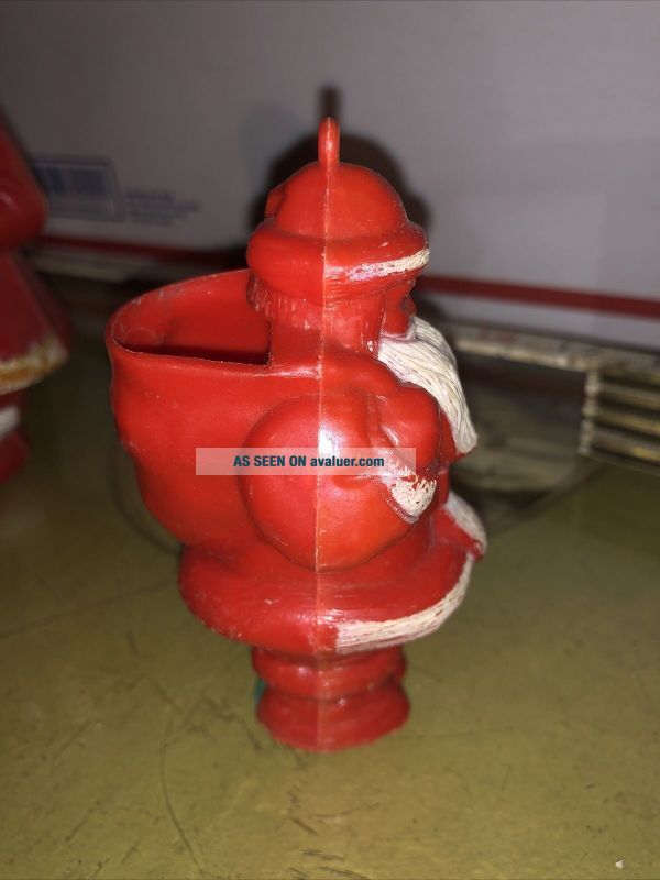 VINTAGE 1950s 4 1/2 " Hard Plastic Santa Candy Container Christmas ...