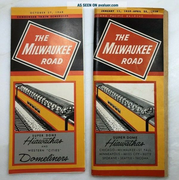 1959 & 1968 MILWAUKEE ROAD Railroad HIAWATHA Streamliner Vintage Train ...