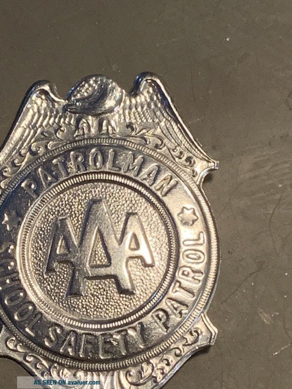 Vintage AAA School Safety Patrol Patrolman Badge Grammes Allentown G ...