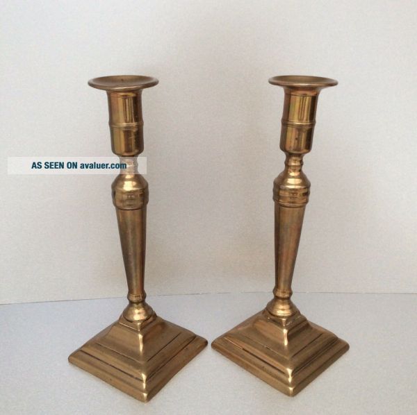 Late 18th C. English Georgian Adam Style Cast Brass Candlesticks C1780 ...
