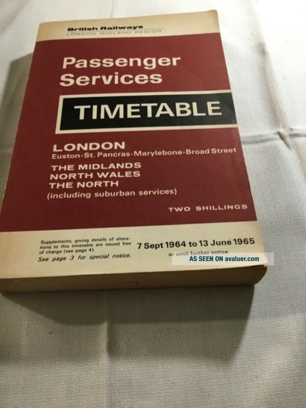 BR London Midland Region Passenger Services Timetable Sept 1964 - June ...