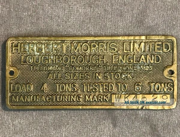 1912 Herbert Morris Ltd England Block & Tackle Manufacturers Bronze ...