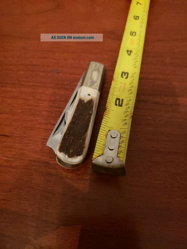 Vintage Pocket Knife Elk Horn Taylor Cutlery Stag Handle NO CASE JOHN ...