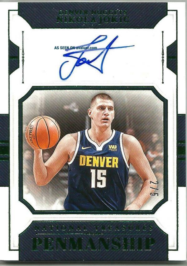 Nikola Jokic 18/19 Panini National Treasures Emerald Autograph 2/5 ...