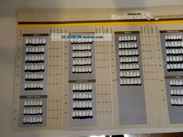 Vintage Trubyte Tooth Indicator & Mm Instructions, Mould Chart & Shades ...