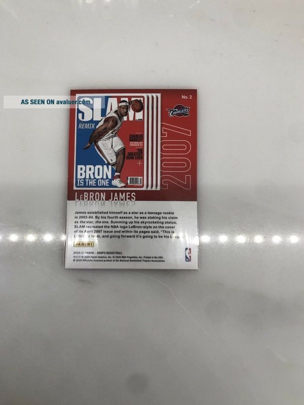 20 - 21 NBA Hoops Lebron James Slam Cover Bron Is The One 2 Insert ...