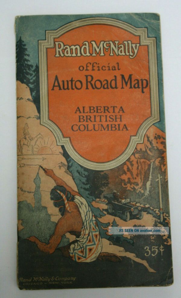 1926 Rand McNally Auto Trails Map ALBERTA BRITISH COLUMBIA Booklet With ...