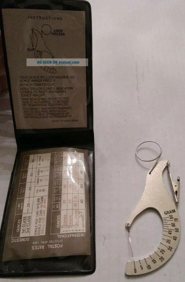 Vintage Portable Hand Held Hanging Postal Scale With Case 1988 WITH ...