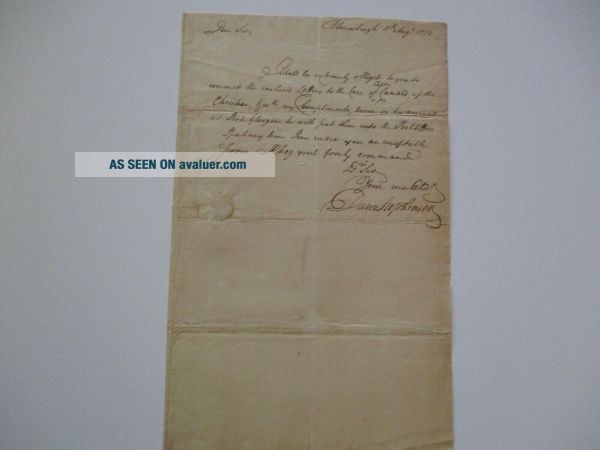 ANTIQUE AMERICAN DOCUMENT SIGNED AUTOGRAPH 18TH CENTURY 1772 DANE ...
