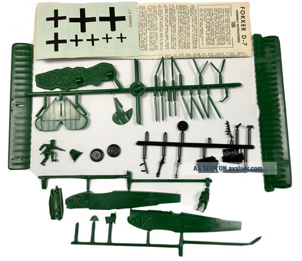AURORA 106 - 100 - Fokker D - 7 1/4 " Scale Model Kit - VTG 1958 Open ...