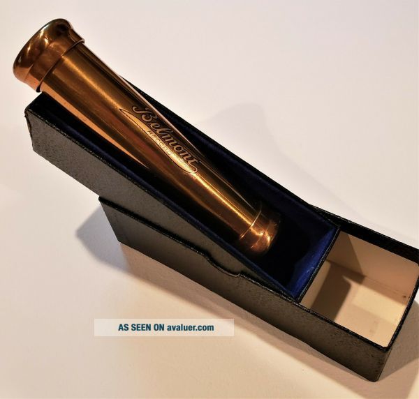 Antique Brass BELMONT RECORD Casket Remains Identification Burial Tube ...