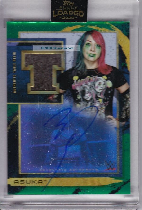 2020 ASUKA TOPPS WWE FULLY LOADED AUTO TABLE RELIC GREEN PARALLEL 18/50 ...