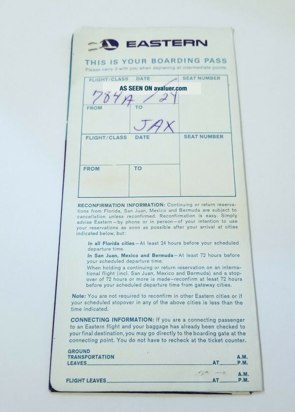 Vintage Eastern Airlines Ticket / Boarding Pass Jacket | #46451787