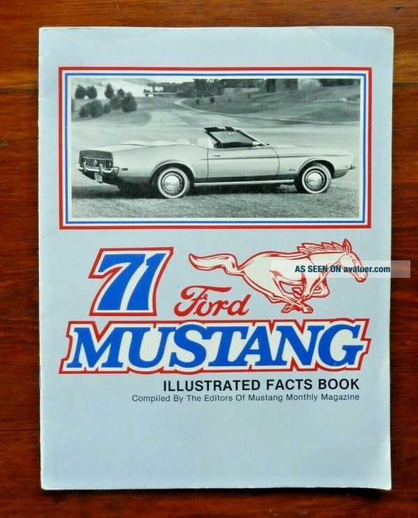 1971 Ford Mustang Illustrated Facts Book From The Editors Of Mustang ...