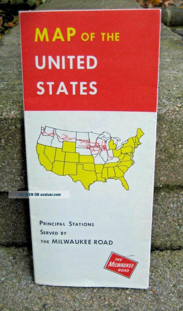 1973 Milwaukee Road Railroad Principal Stations Map Of The United ...