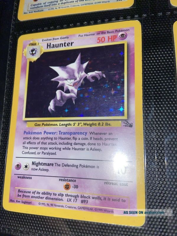 Pokemon Haunter Fossil 6/62 Rare Holo 1999 WoTc NEAR LIGHT PLAY VINTAGE ...