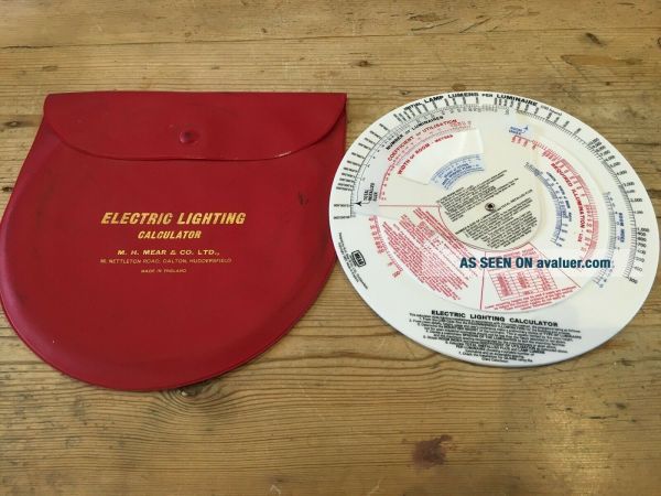 Vintage M H Mear & Co Electric Lighting Calculator | #46488919